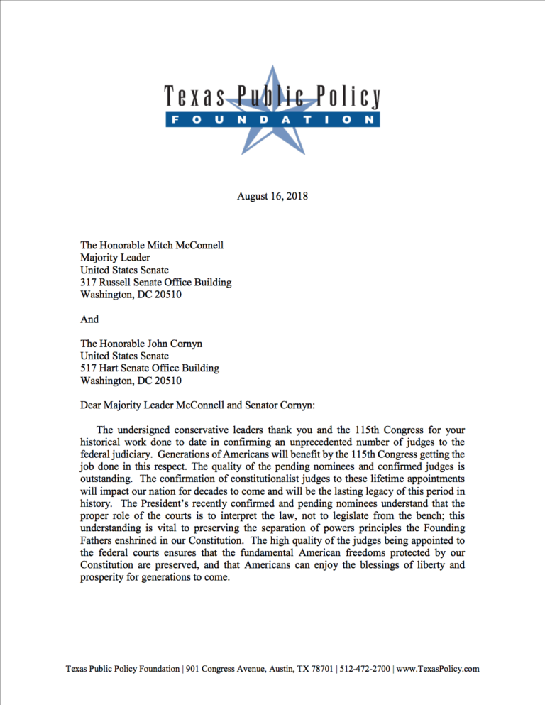 Judicial Nomination Letter - First Liberty