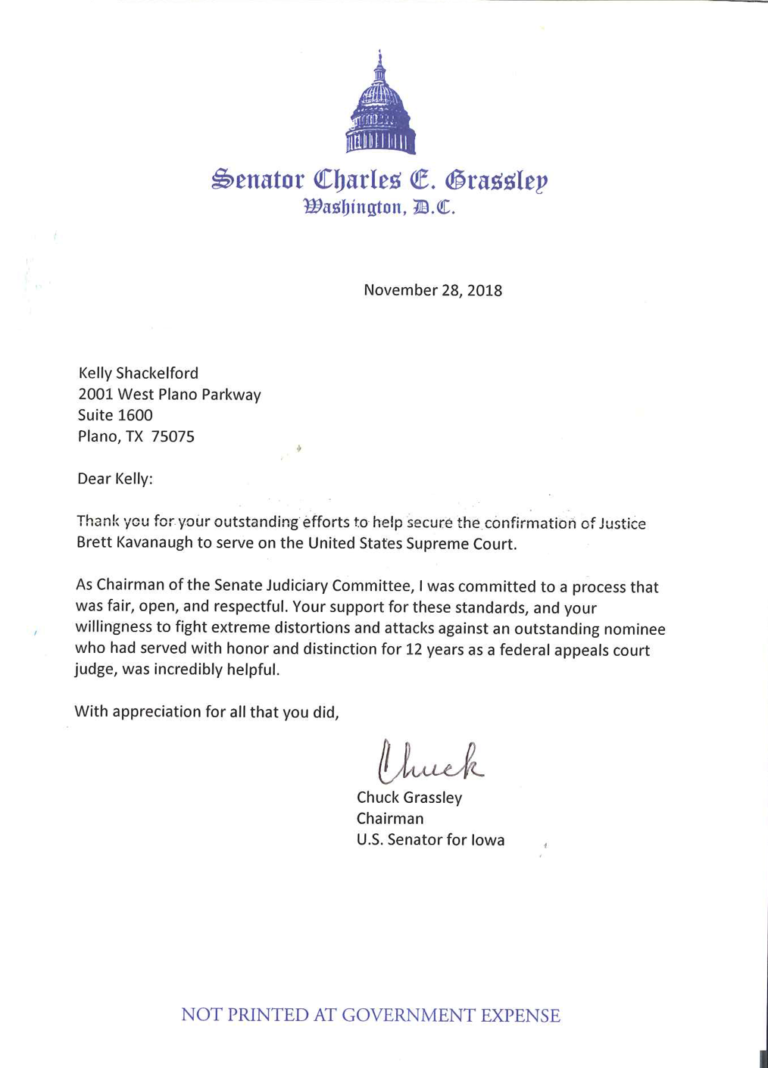 Chuck Grassley Letter - First Liberty
